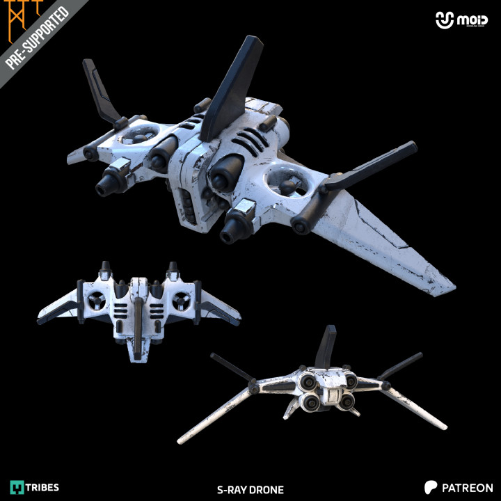3D Printable S-RAY DRONE by Moid
