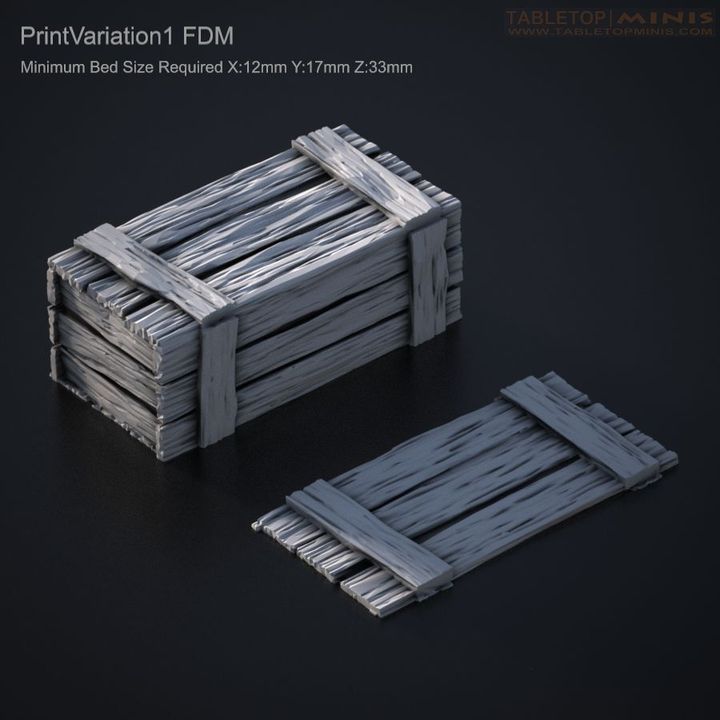 3D Printable Large Wooden Crate by TableTopMinis