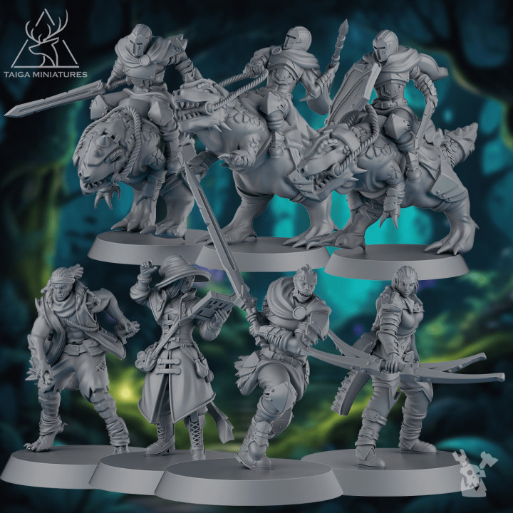 3D Printable Lizardmen Squad by Taiga Miniatures