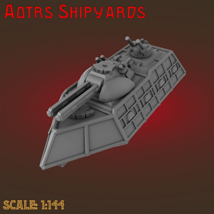 3D Printable MG144-ZD02 Zangrin Battle Wagon by Aotrs Shipyards