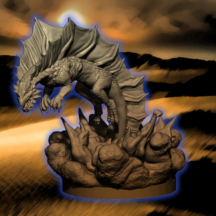 3D Printable Adult Brown Dragon by Studio Fantasms