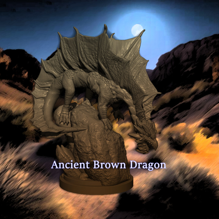 3D Printable Ancient Brown Dragon by Studio Fantasms
