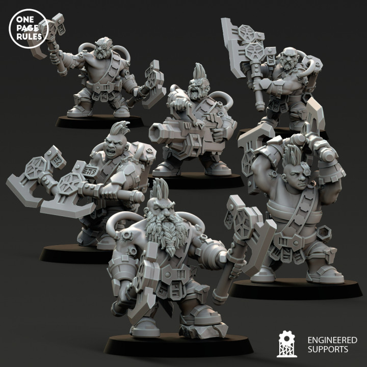3D Printable Berserkers - Dwarf Guilds by One Page Rules