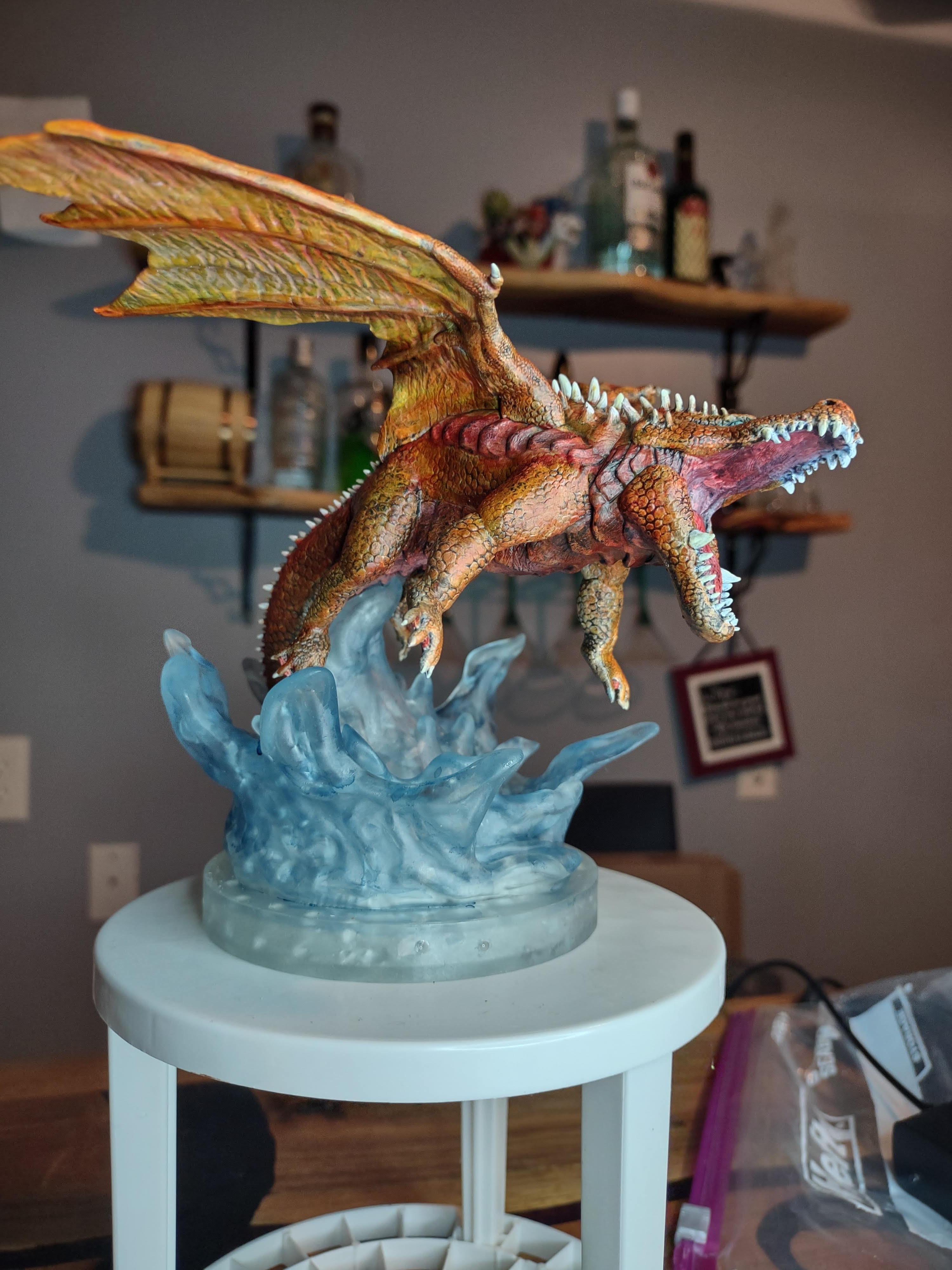 3D Printable Ancient Orange Dragon by Studio Fantasms