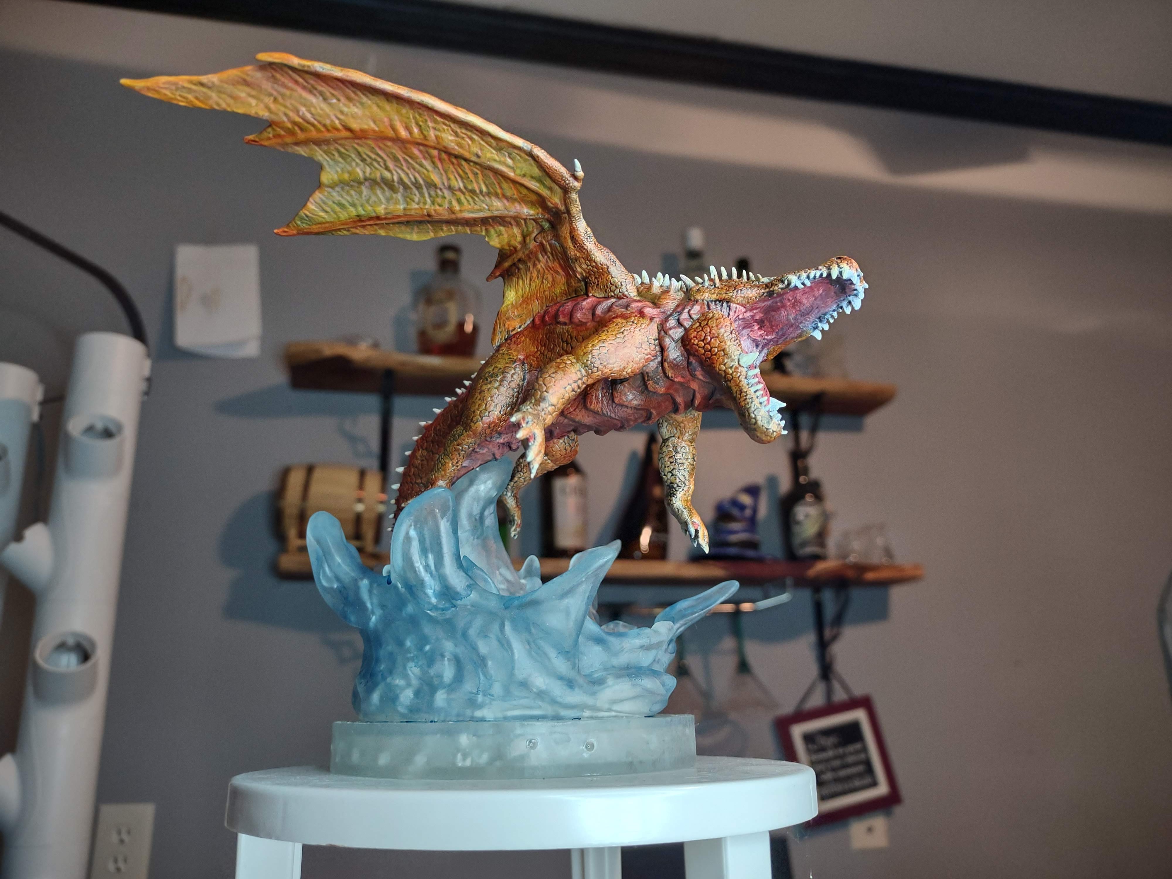 3D Printable Ancient Orange Dragon by Studio Fantasms