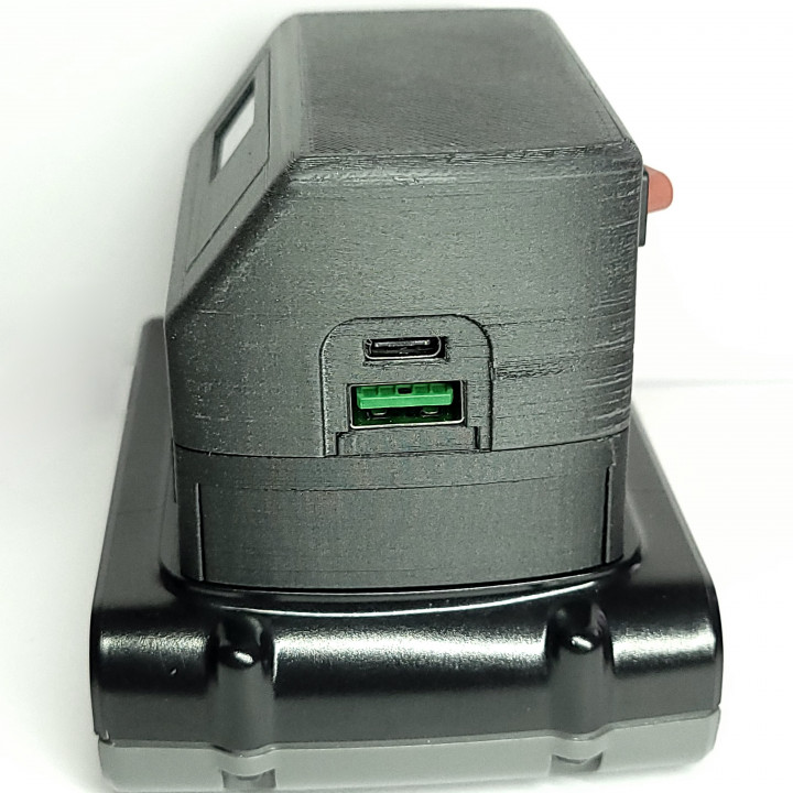 3D Printable USB-C Black and Decker Tool Battey Adapter by Nick