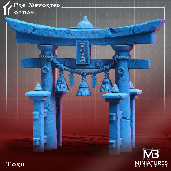 3D Printable Torii - Japanese Gate by Miniatures Blueprint