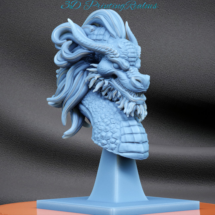 3D Printable Chi Dragon Bust by 3DprintingRealms