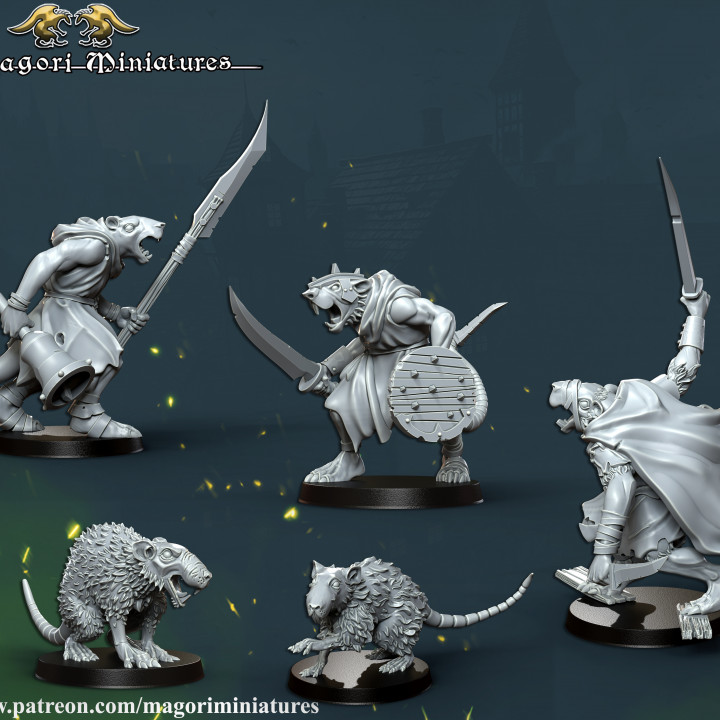 3D Printable Ratfolk warband vol1 by Magori Minaitures
