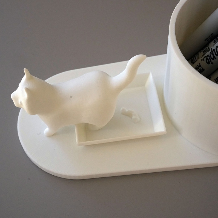 3D Printable Cat litter box pen holder by Philippe Barreaud