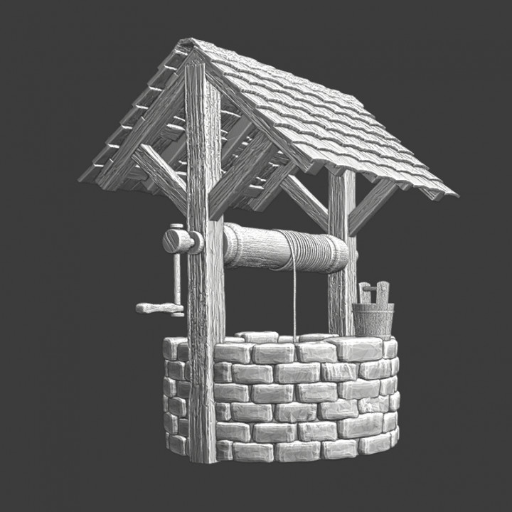 3D Printable Wargaming props - Medieval well with roof by Northern ...