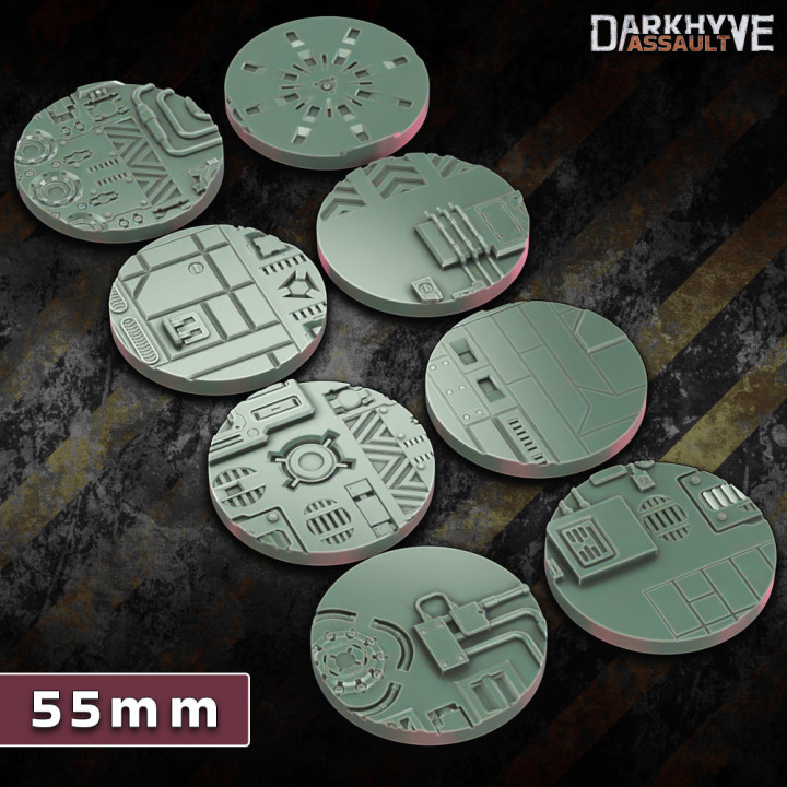 3D Printable DarkHyve Assault Sci-fi Bases 25-70mm BUNDLE by Saucermen ...