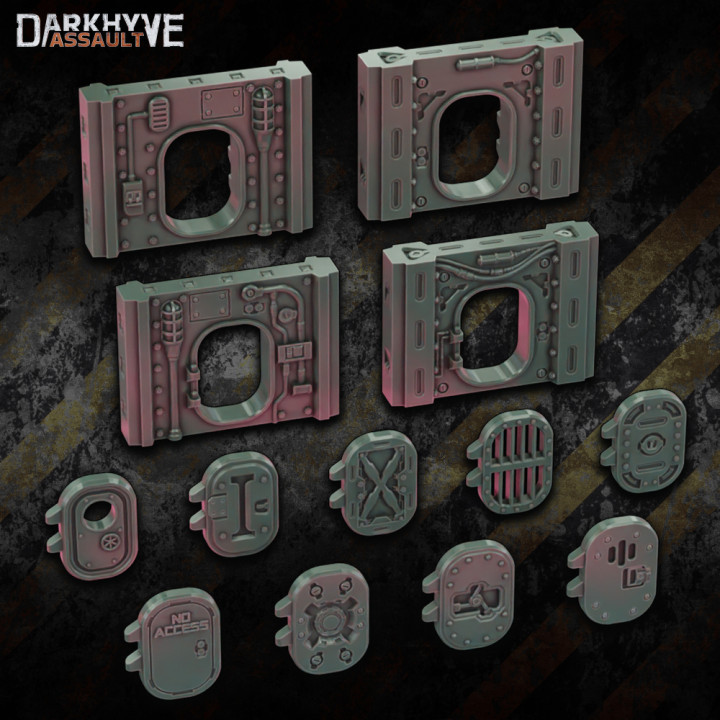 3D Printable DarkHyve Assault – Door Upgrade Pack by Saucermen Studios