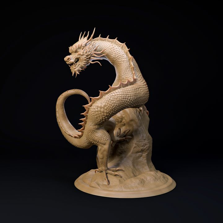 3D Printable Chinese Dragon 32mm scale pre-supported lung dragon by ...