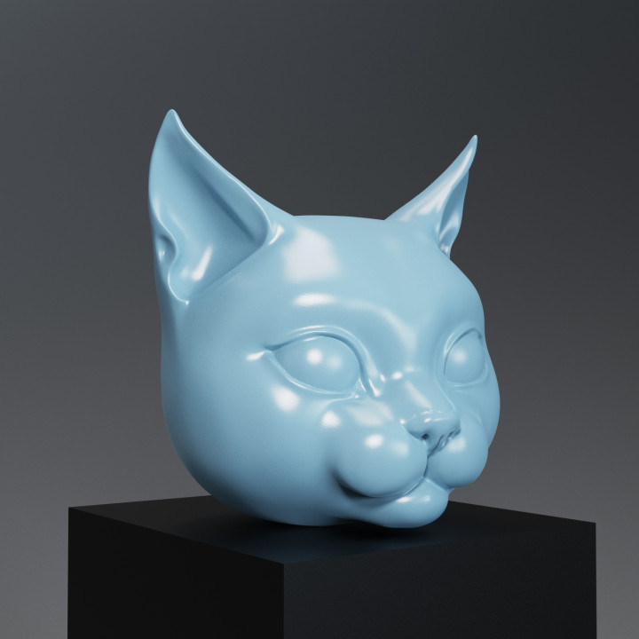 3D Printable Cat Head by Art of V
