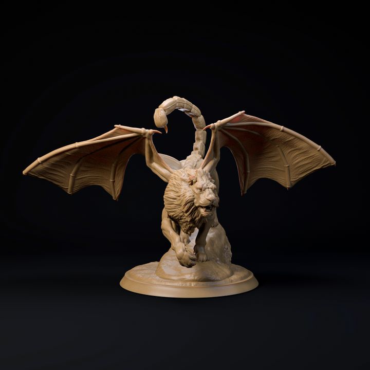 3D Printable Manticore 32mm pre-supported by Dino and Dog