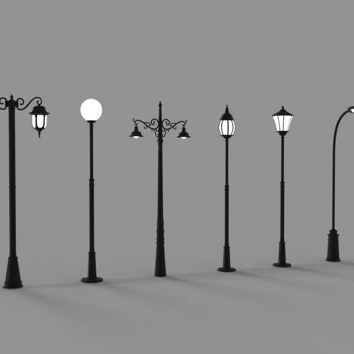3D Printable lamp posts by renan zion