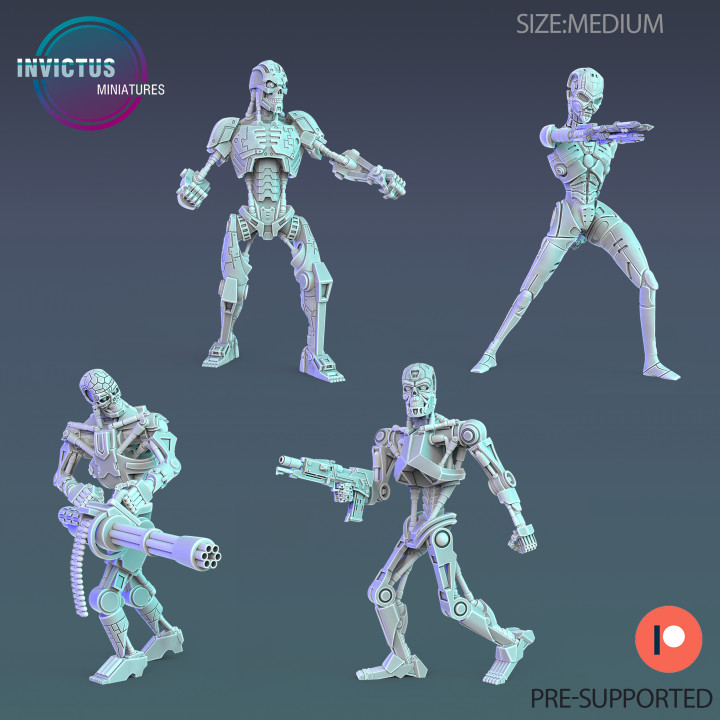 3D Printable Future Robot Set / Cyborg Scout / Skeleton Soldier ...