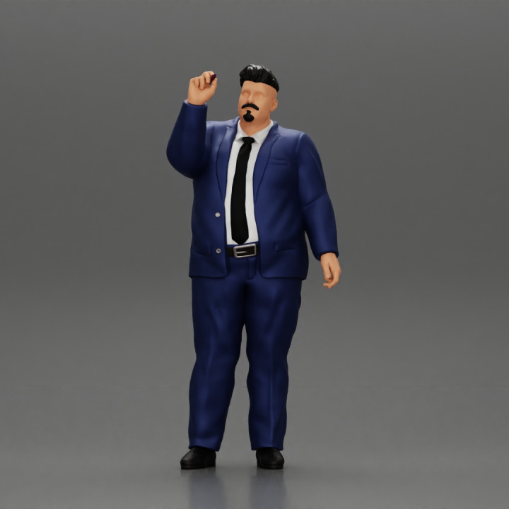 3D Printable Fat Business Man Writing on White Board by 3DGeschaft ...