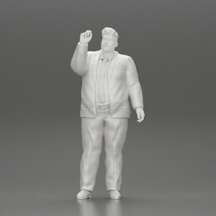 3D Printable Fat Business Man Writing on White Board by 3DGeschaft ...