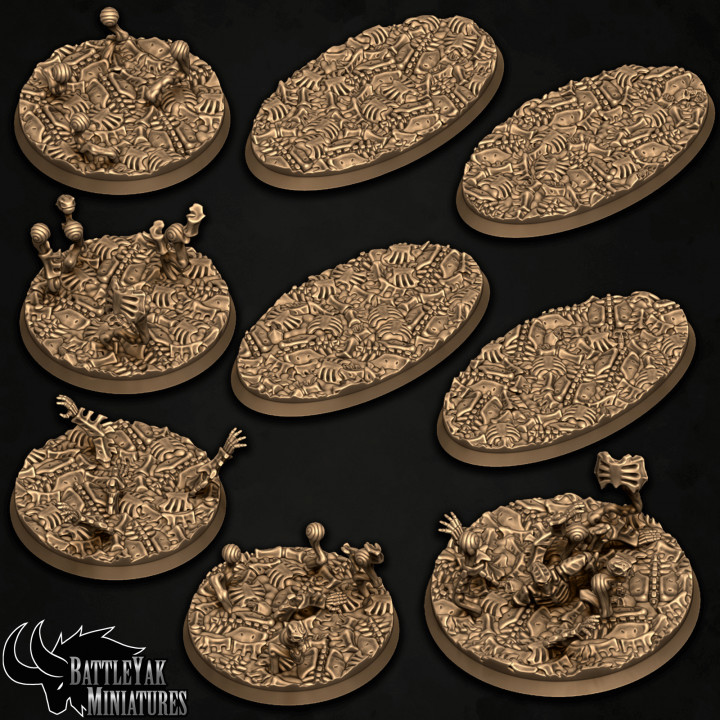 3D Printable Ossified Obelisk Base Set & Terrain by Battle Yak Miniatures