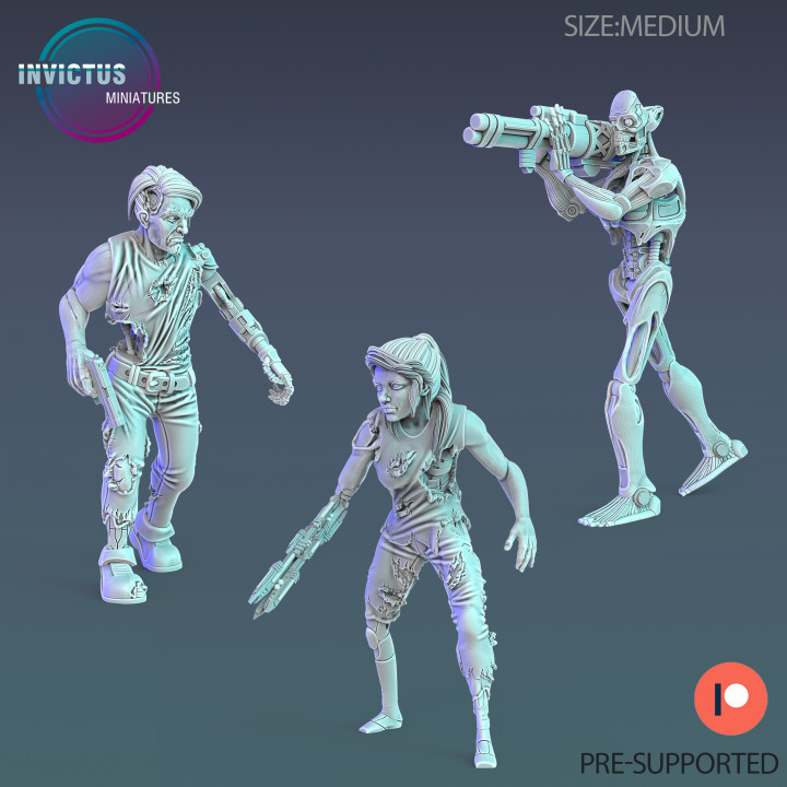 3D Printable Future Robot Set A / Cyborg Scout / Skeleton Soldier ...