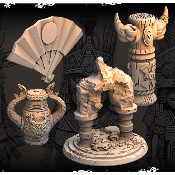 Fantasy Realms Unleashed - 32mm STL Props Campaign - MyMiniFactory