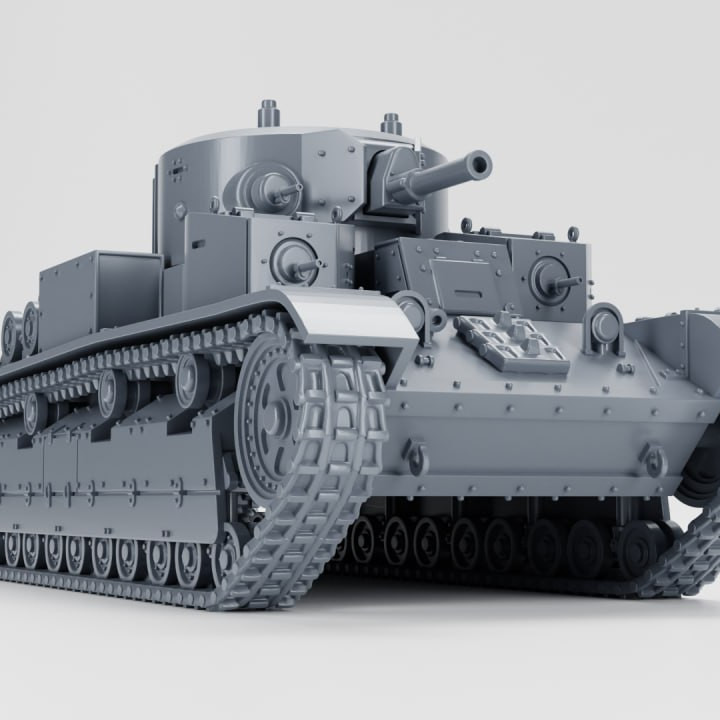 3D Printable Medium tank T-28А (USSR, WW2) + T-28M (Finnish, WW2) by ...