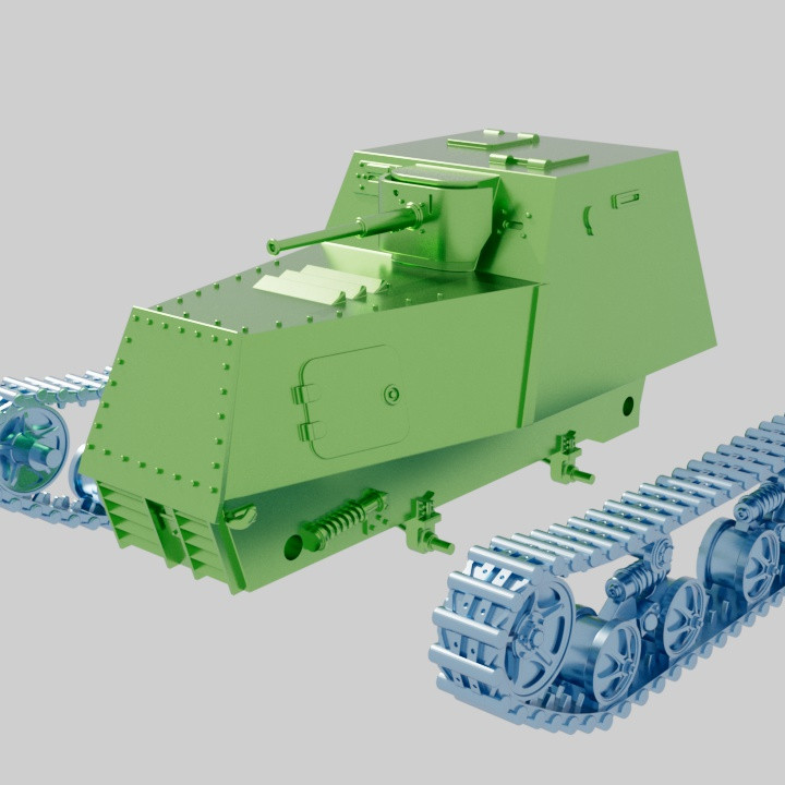 3D Printable Tractor tank KhTZ-16 (USSR, WW2) by Wargame3d