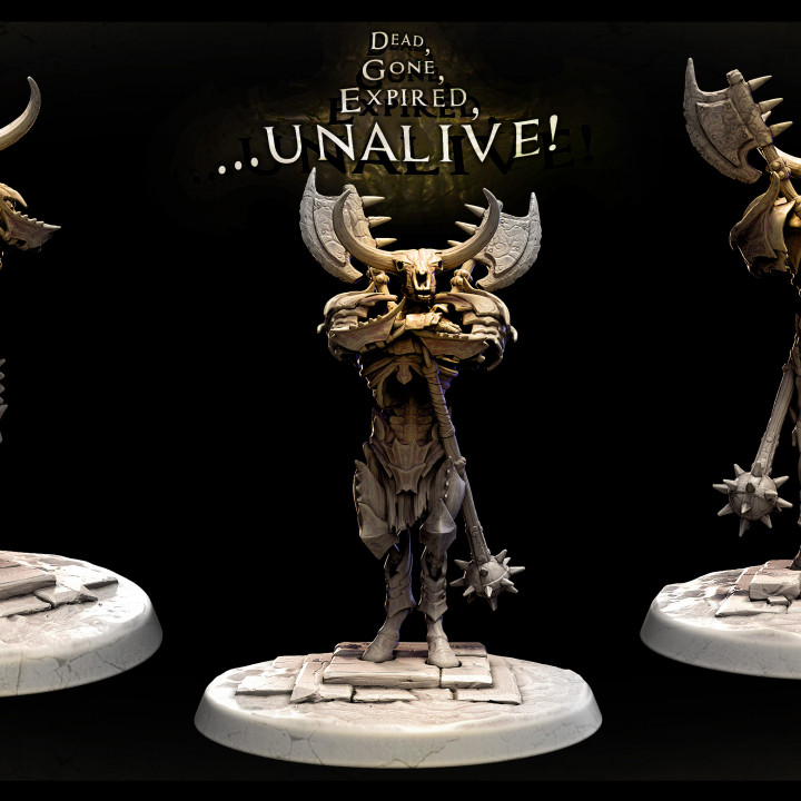 3D Printable SkeleTaur (Undead Minotaur)(pose 2 of 4) by Mini Monster ...