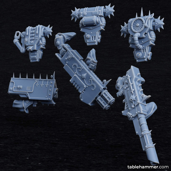3D Printable Heavy Empyrian Space Sisters (heavy weapons) by Tablehammer