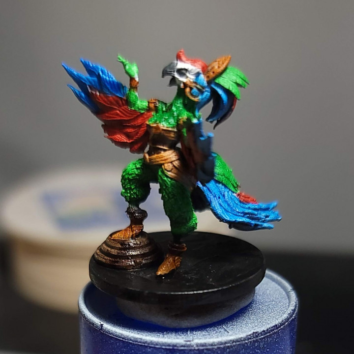 3D Print of Parrot Bird Folk Female Singing / Winged Birdfolk / Avian ...