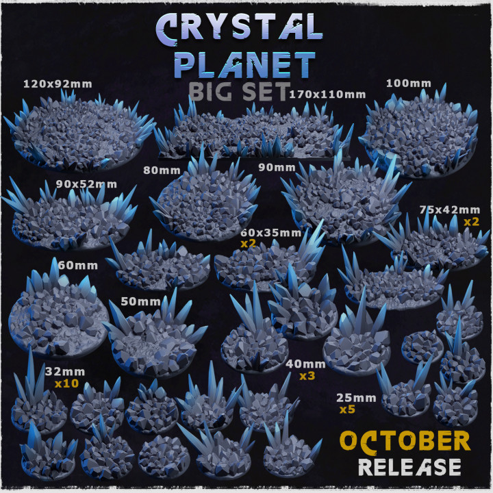 3D Printable Crystal Planet - Bases & Toppers (Big Set+) by Zabavka ...