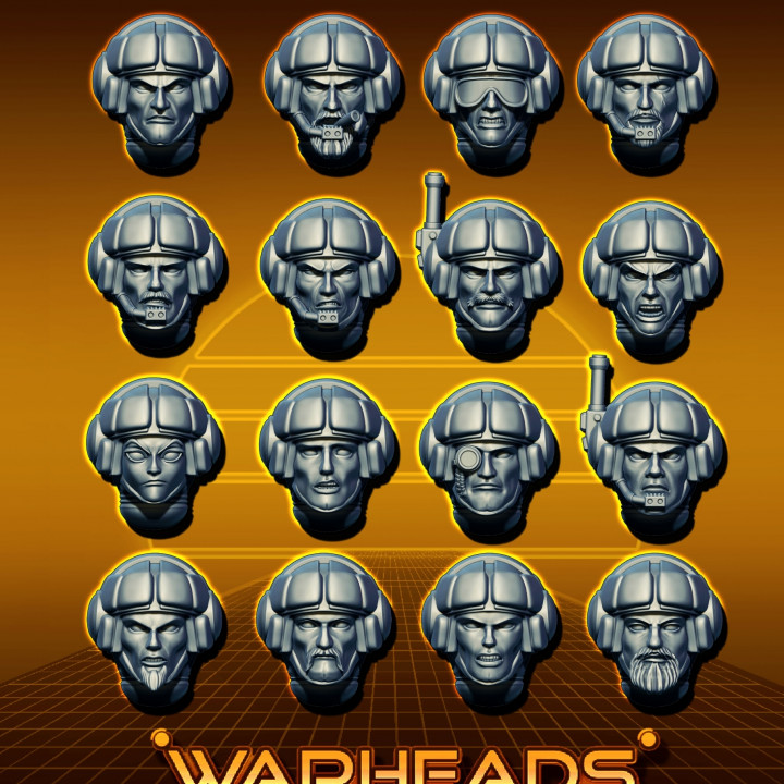 3D Printable Plethora of Tank Crew Heads! (16 heads) by Orfey