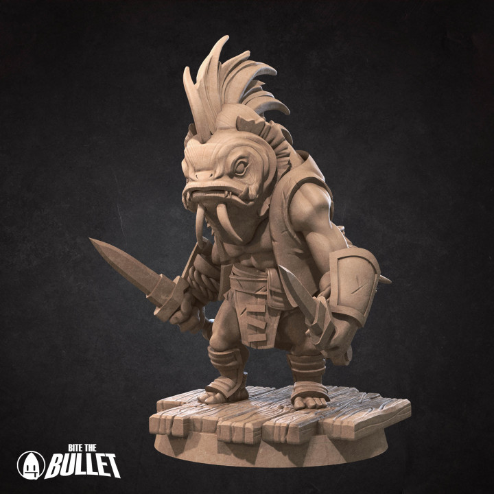 3D Printable Locathah Bandit (Daggers) by Bite the Bullet