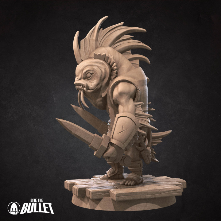3D Printable Locathah Bandit (Daggers) by Bite the Bullet