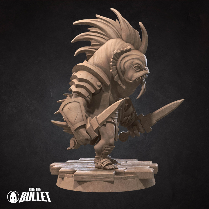 3D Printable Locathah Bandit (Daggers) by Bite the Bullet