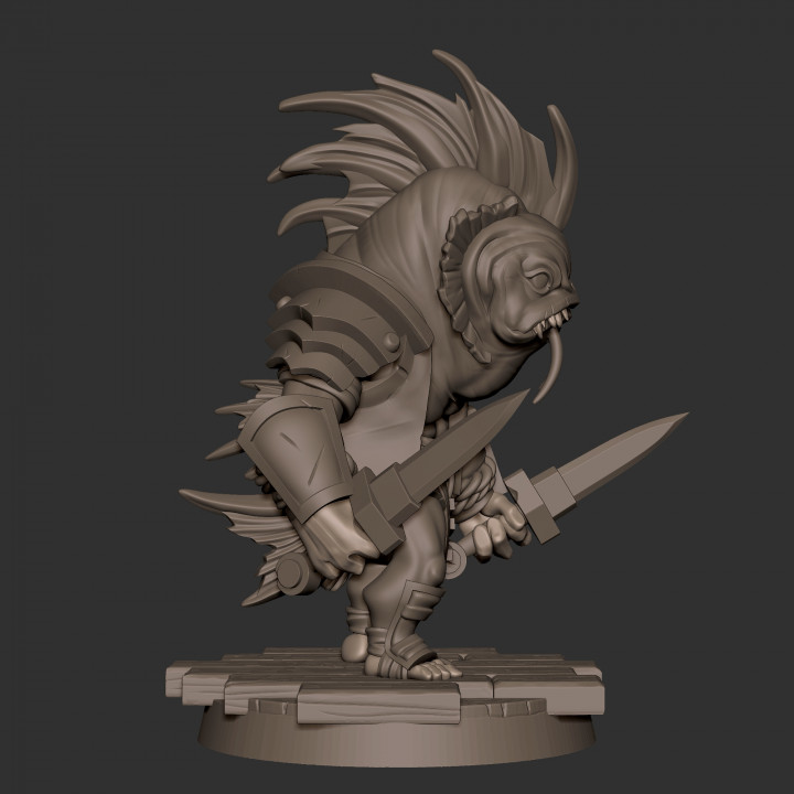 3D Printable Locathah Bandit (Daggers) by Bite the Bullet