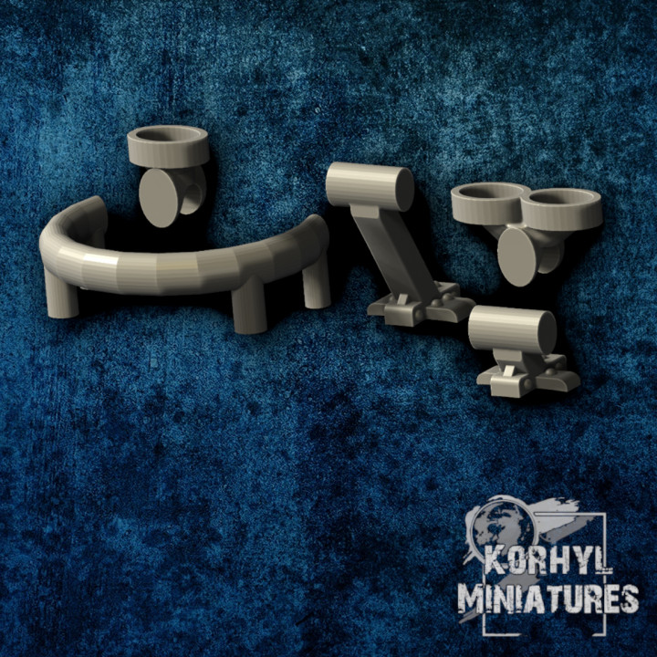 3D Printable Car Wars - Basic Weapons kit by Korhyl Miniatures