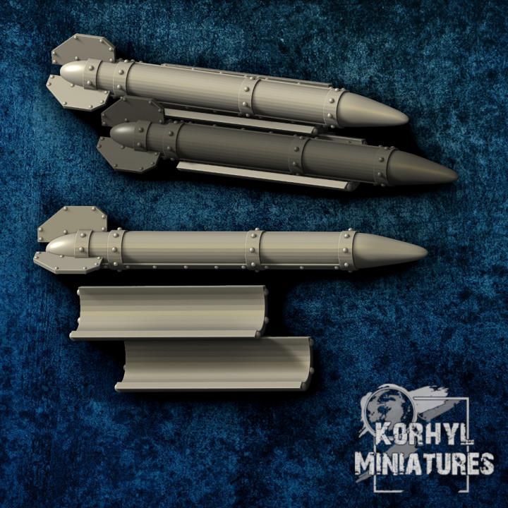 3D Printable Car Wars - Basic Weapons kit by Korhyl Miniatures