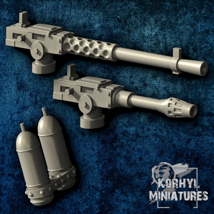 3D Printable Car Wars - Basic Weapons kit by Korhyl Miniatures