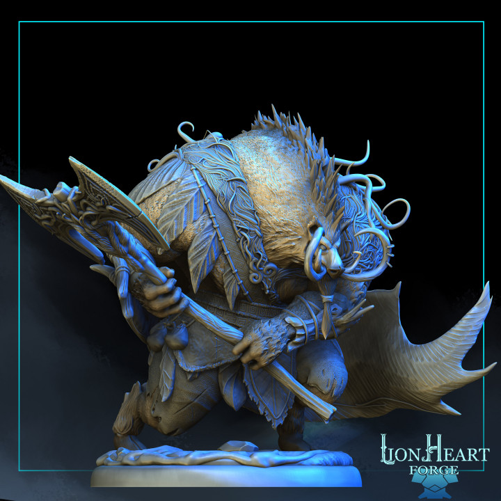 3D Printable Boar knight (Madoc ironfang) by Lion Heart Forge