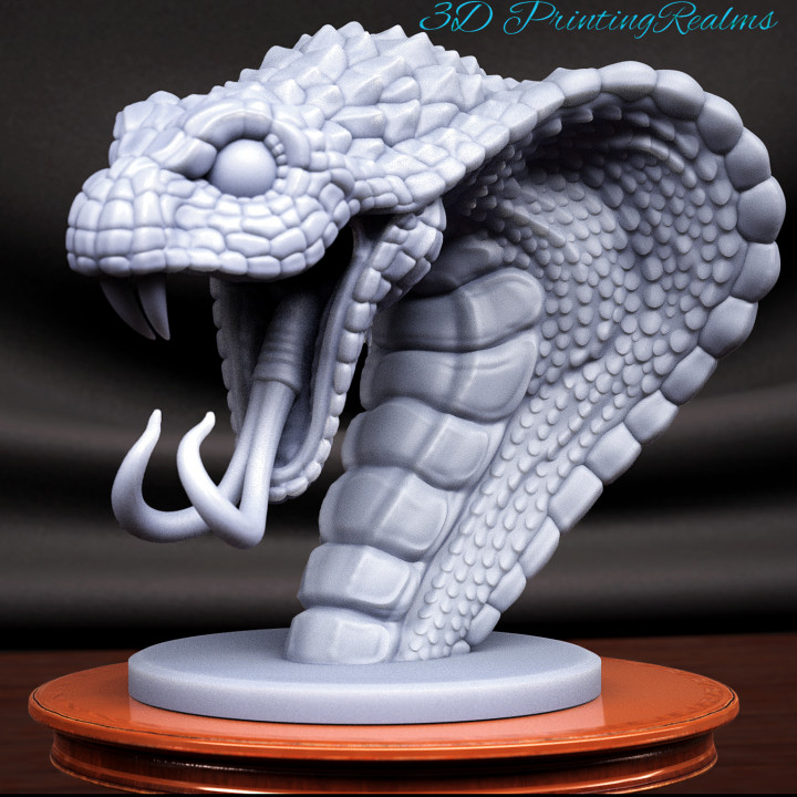 3D Printable Stylized Snake bust by 3DprintingRealms