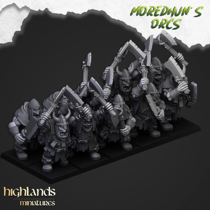3D Printable Orc Warriors with Hand Weapons and Spears - Highlands ...