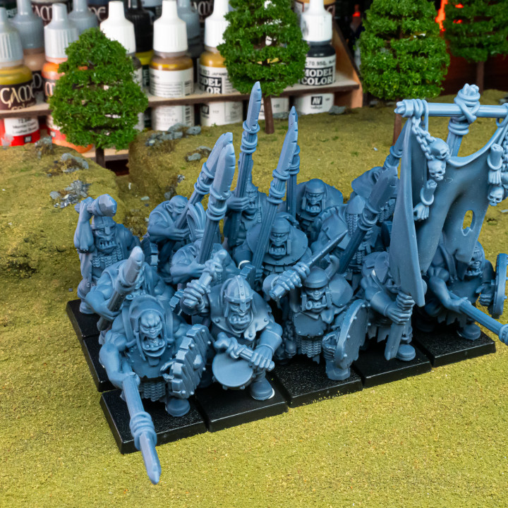 3D Printable Orc Warriors with Hand Weapons and Spears - Highlands ...