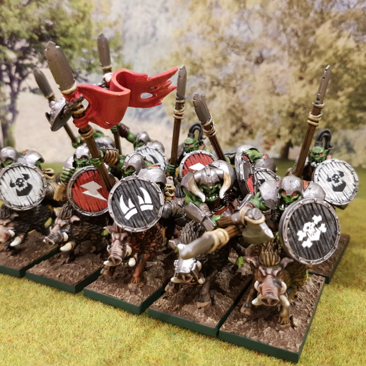 3D Print of Mounted Orcs with spears - Highlands Miniatures by ...