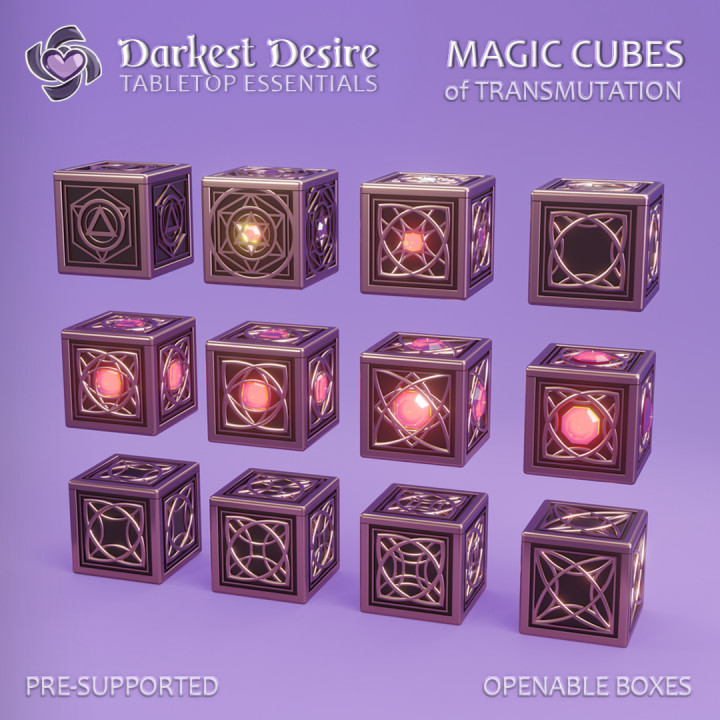 3D Printable Cubes of Transmutation - Openable Boxes by Darkest Desire