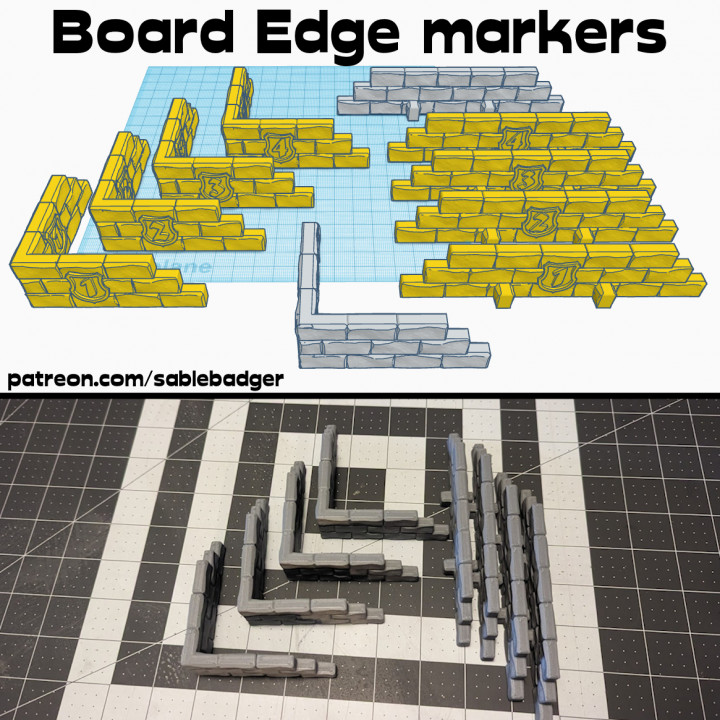 3D Printable Board Edge Markers - Tilestone by brander roullett