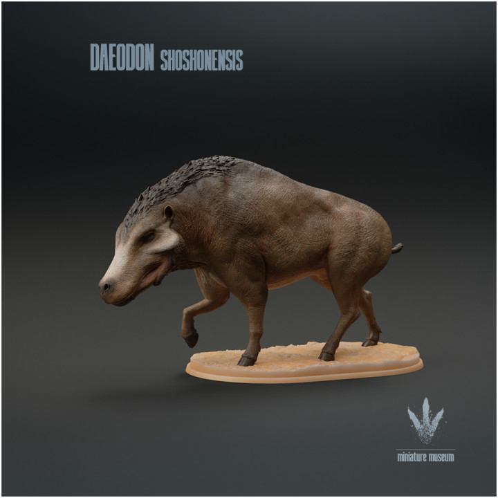 3D Printable Daeodon shoshonensis : Walking by Miniature Museum
