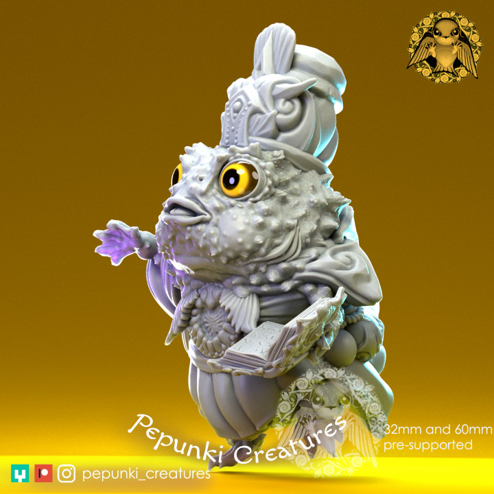 3D Printable Lumpy Fish Mage by Pepunki Creatures